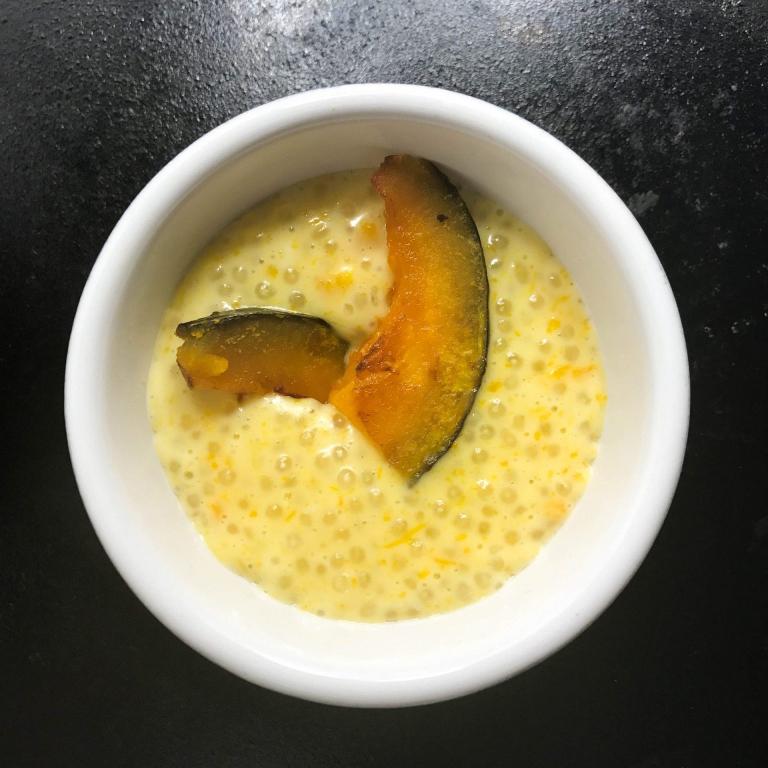 Tapioca Pudding With Pan-Fried Kabocha